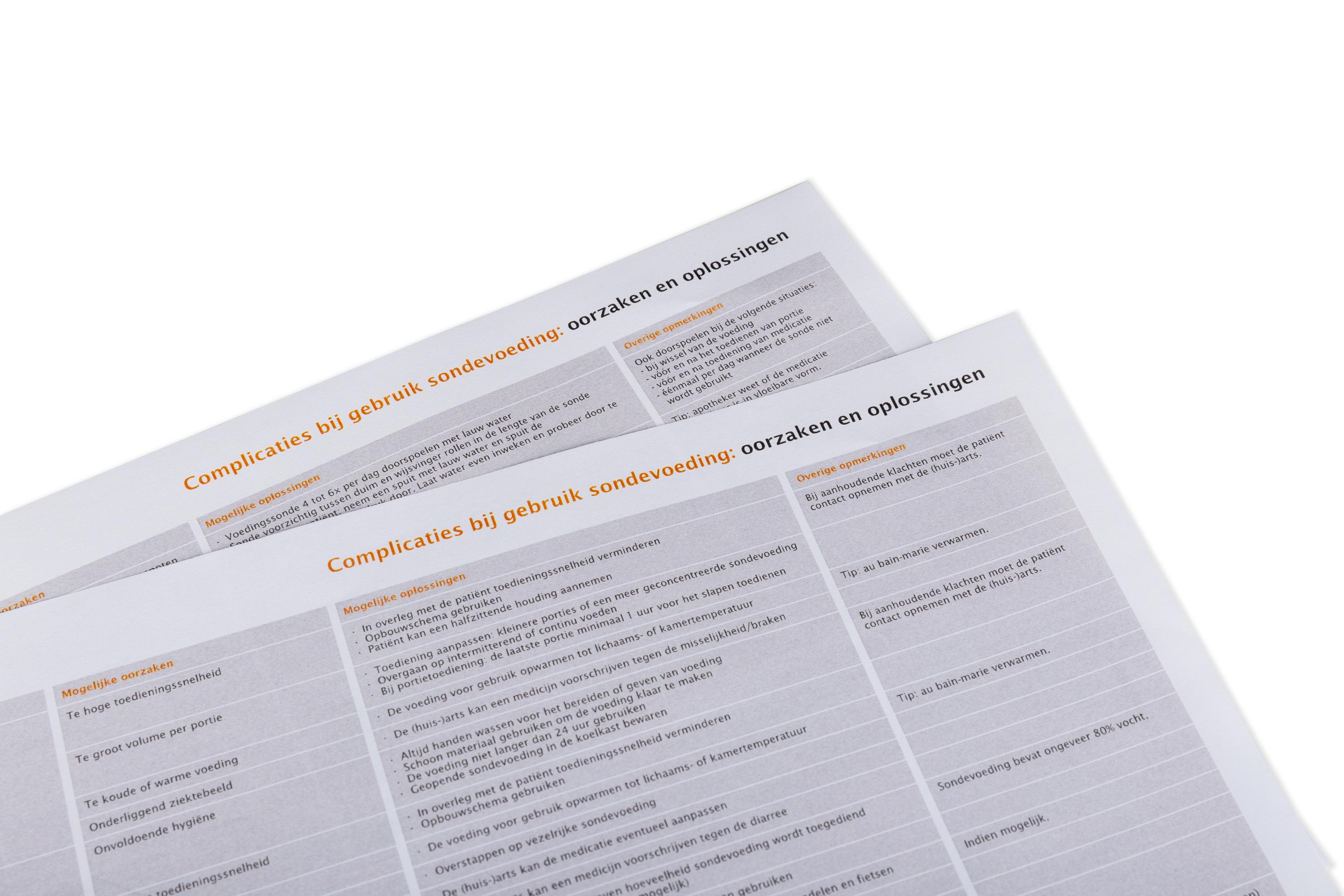 Factsheet complicaties bij gebruik sondevoeding - Sorgente Professionals